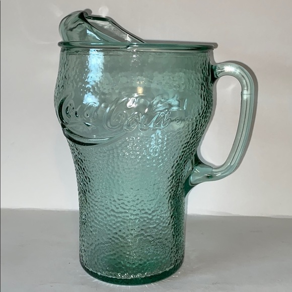 Coca Cola | Dining | Cocacola Coke 64 Oz Dimpled Ice Lip Glass Pitcher ...